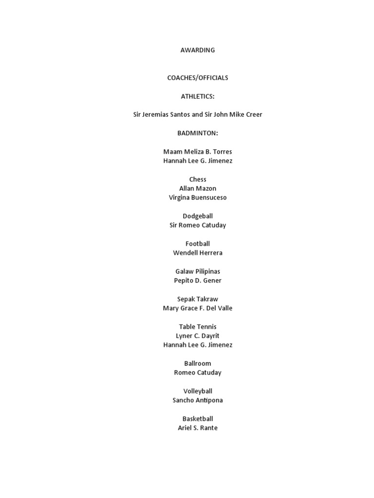 Intrams Awarding 2023 | PDF