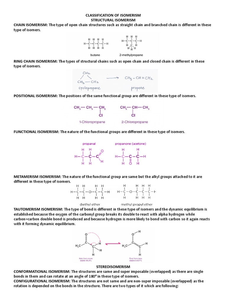 Classification of Isomerism | PDF