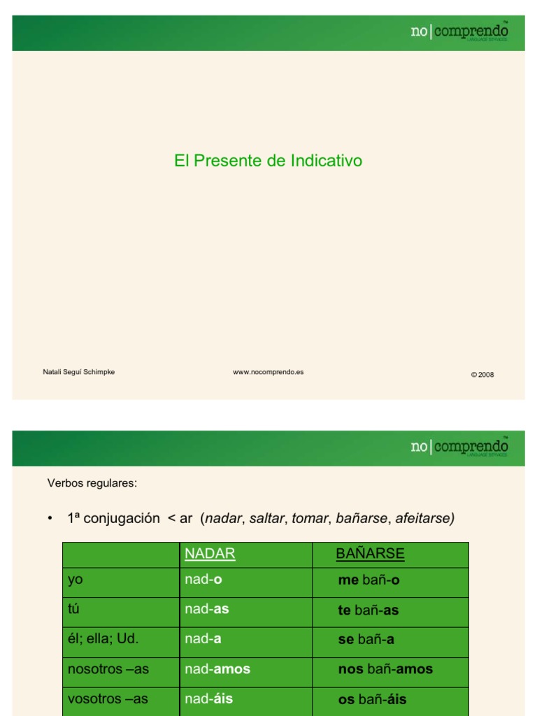 Presente de Indicativo | PDF