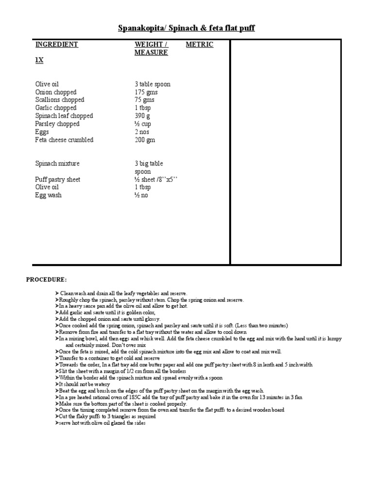 Spanakopita Flat Puff | PDF | Scallion | European Cuisine