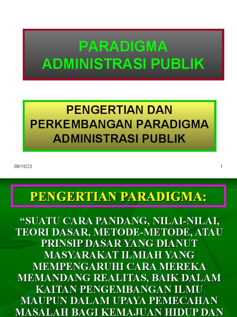 PARADIGMA ADMINISTRASI PUBLIK | PDF