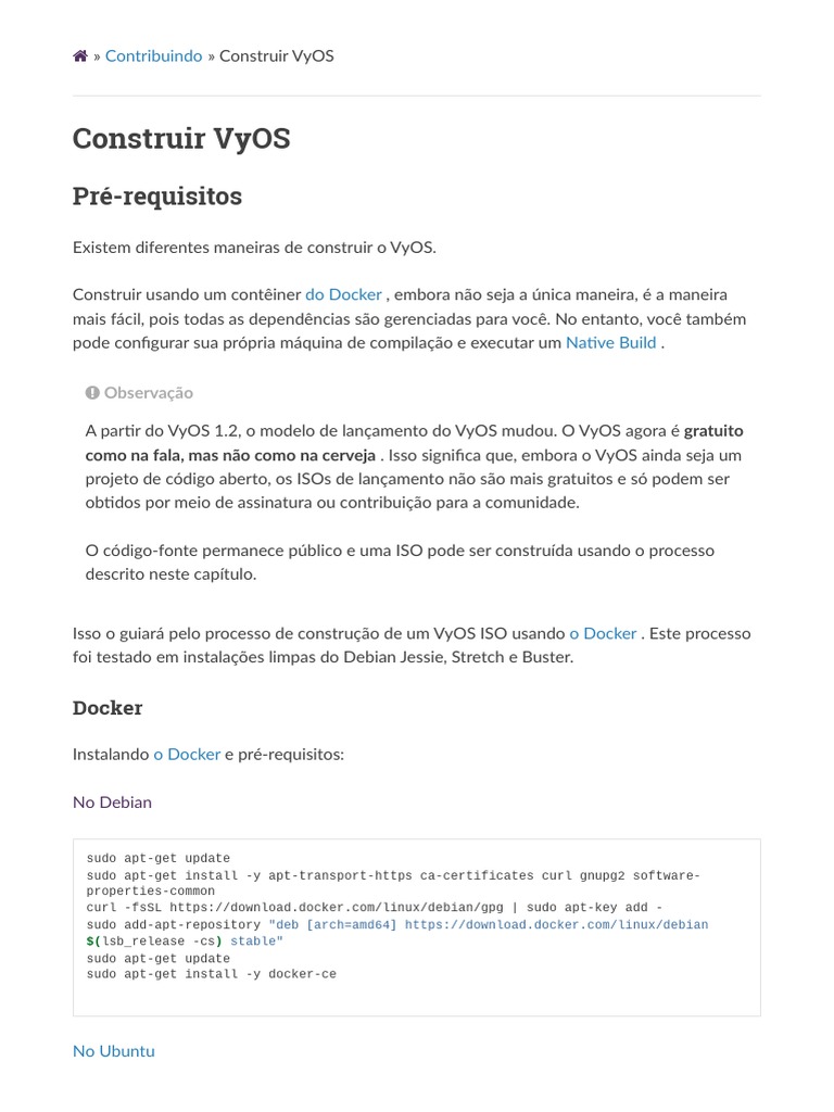 Construir VyOS - Documentação Do VyOS 1.3.x (Equuleus) | PDF