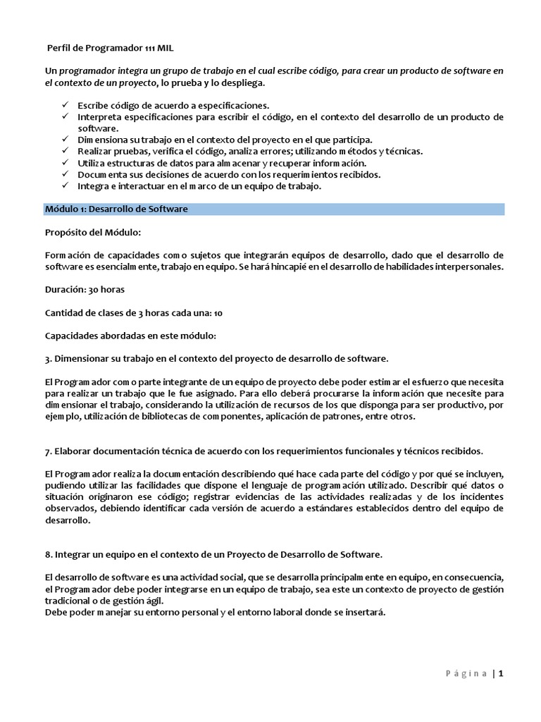 2019 Plan 111 Mil Mod 1 Programación de Clases | Descargar gratis PDF ...