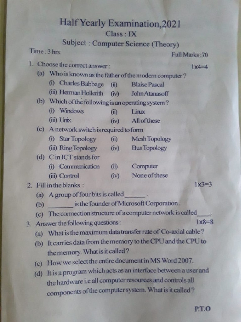 Computer Class 9 | PDF