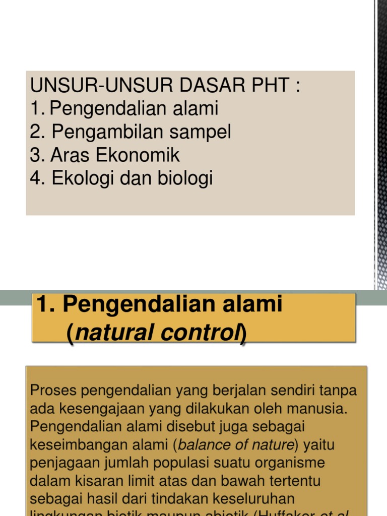 Unsur Dasar PHT dan Pengendalian Hama | PDF