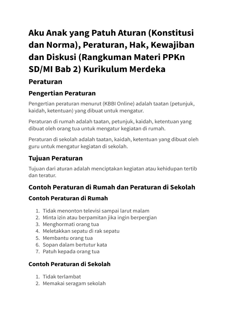 BAB 2 Aku Anak Yang Patuh Aturan | PDF