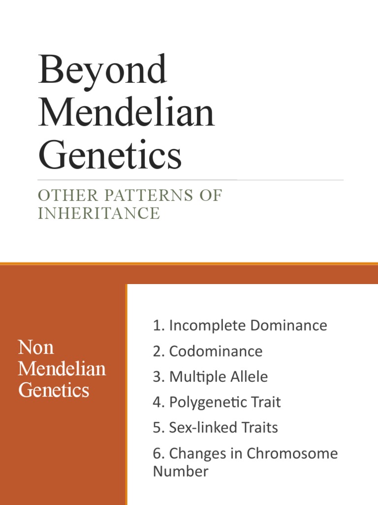 Beyond Mendelian Genetics | PDF | Dominance (Genetics) | Genotype
