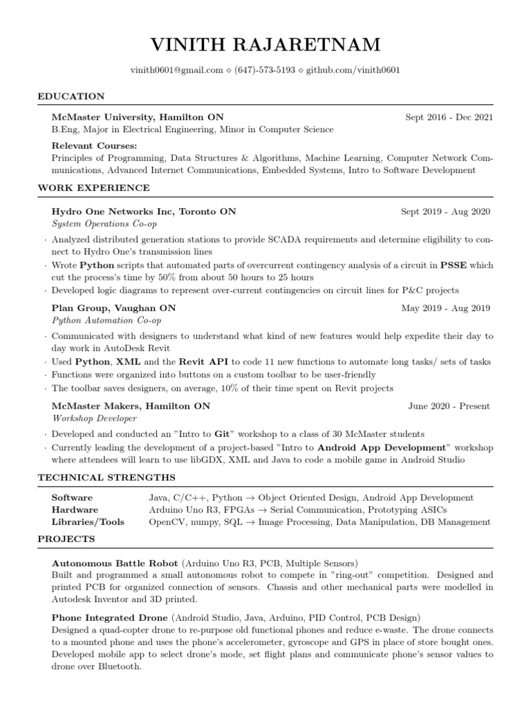EECS Resume Example | PDF