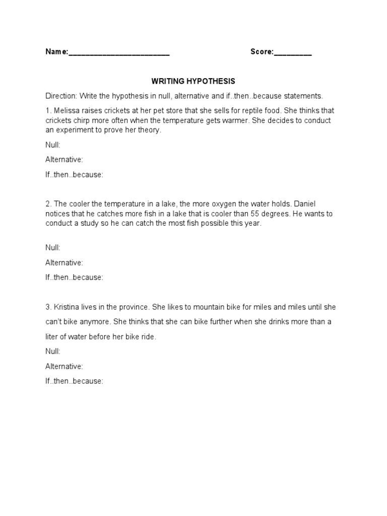 Writing Hypothesis | PDF