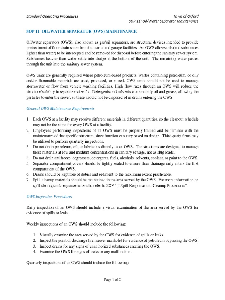 sop_11_oil_water_seperator | PDF