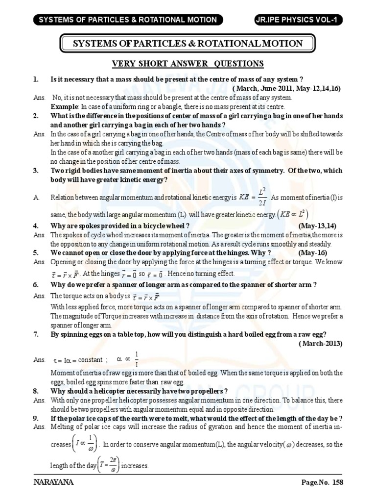 07 System of Particles (158 197) | PDF | Angular Momentum | Torque