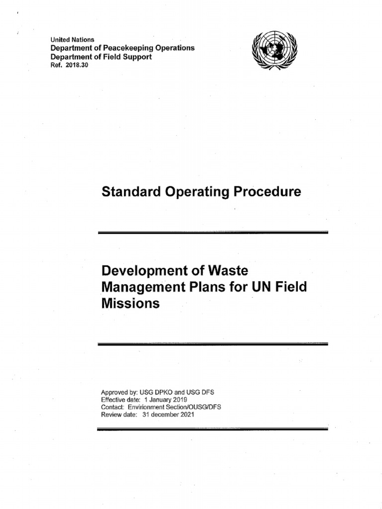 SOP On Waste Management Plans | PDF