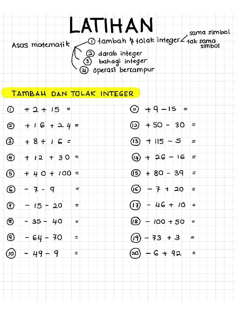 Latihan Integer | PDF