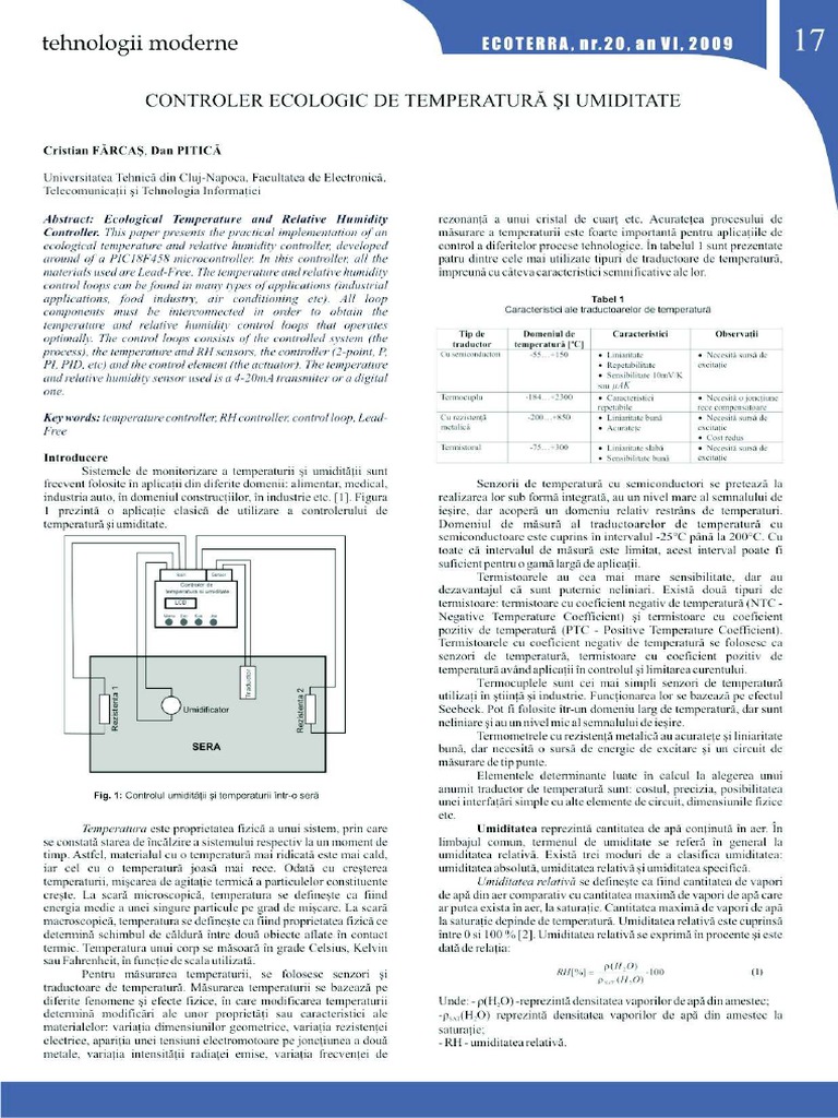Controler Temperatura-Umiditate | PDF