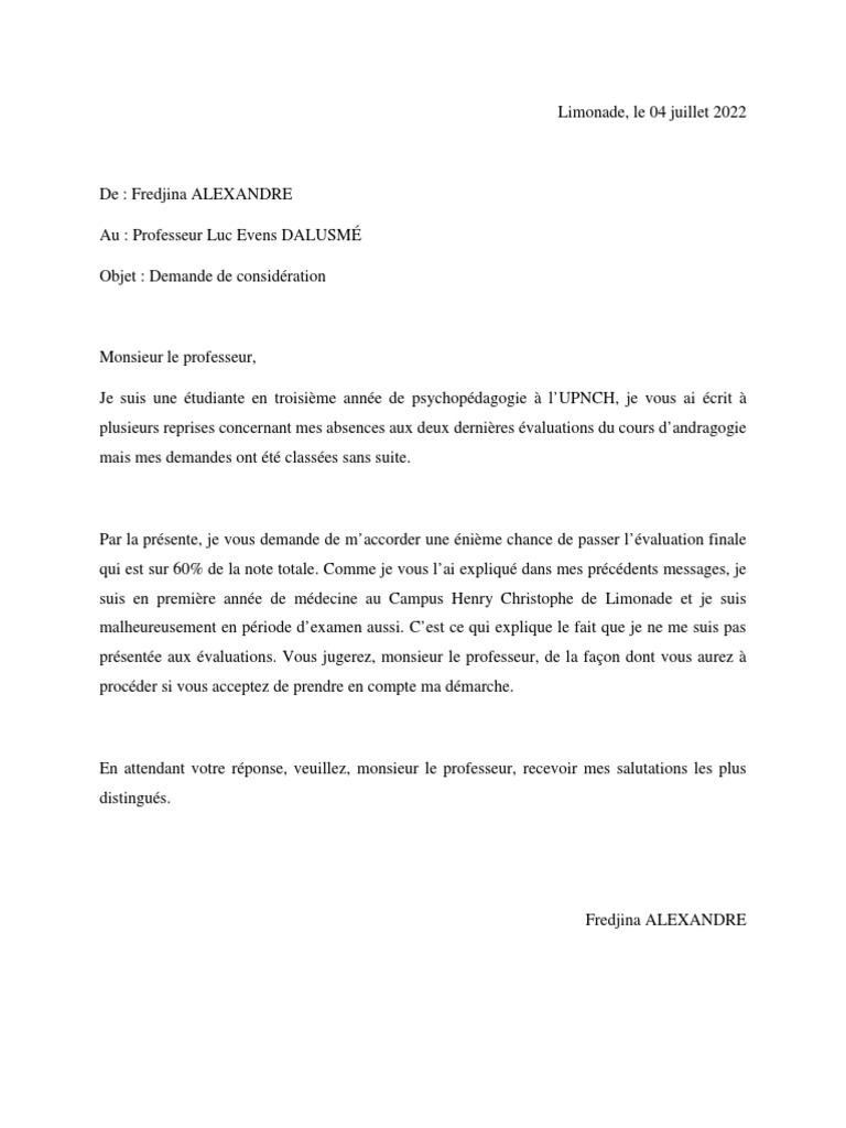 Lettre de Consideration | PDF Lettre de Consideration | PDF