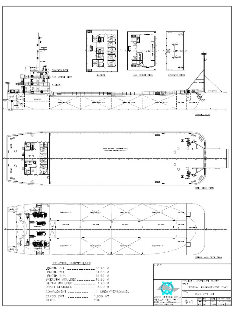 1,600 DWT LCT - General Arrangement Plan - Rev0 | PDF