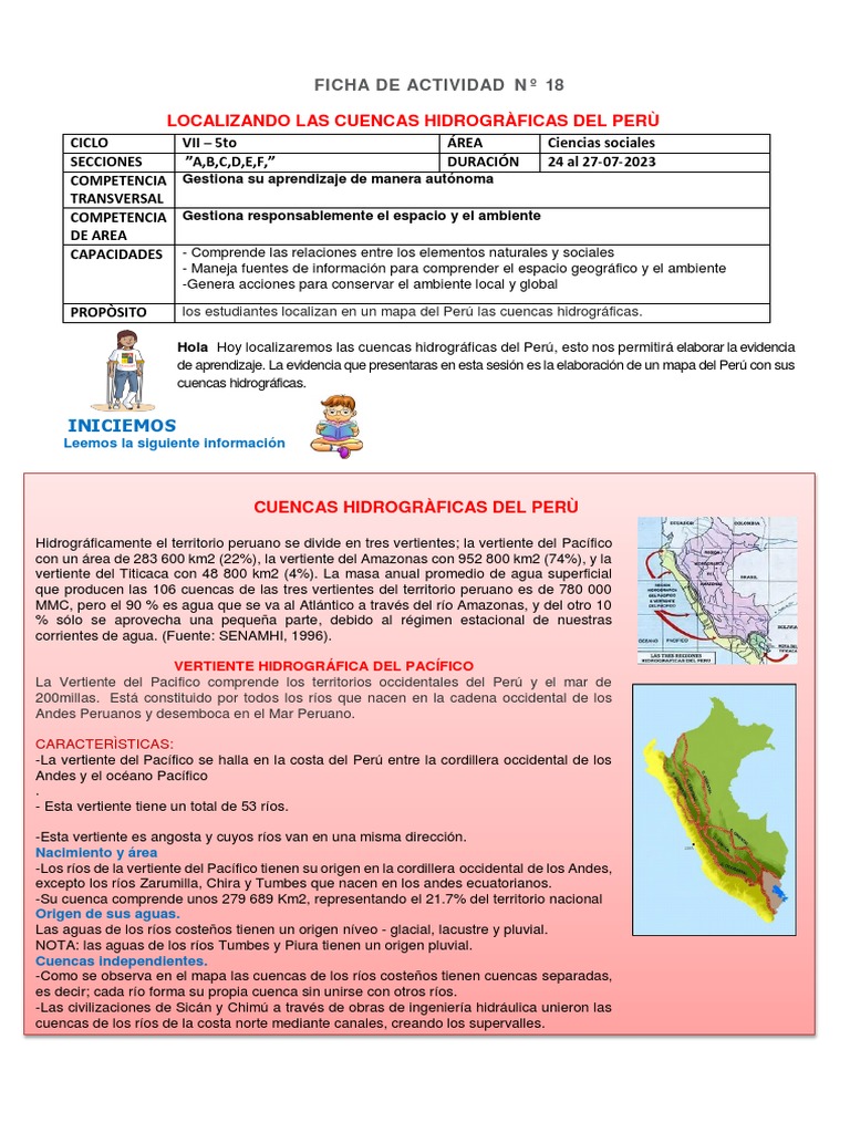 Ficha Act Nº18 CC - Ss 5to 2023 | PDF | Río | Perú