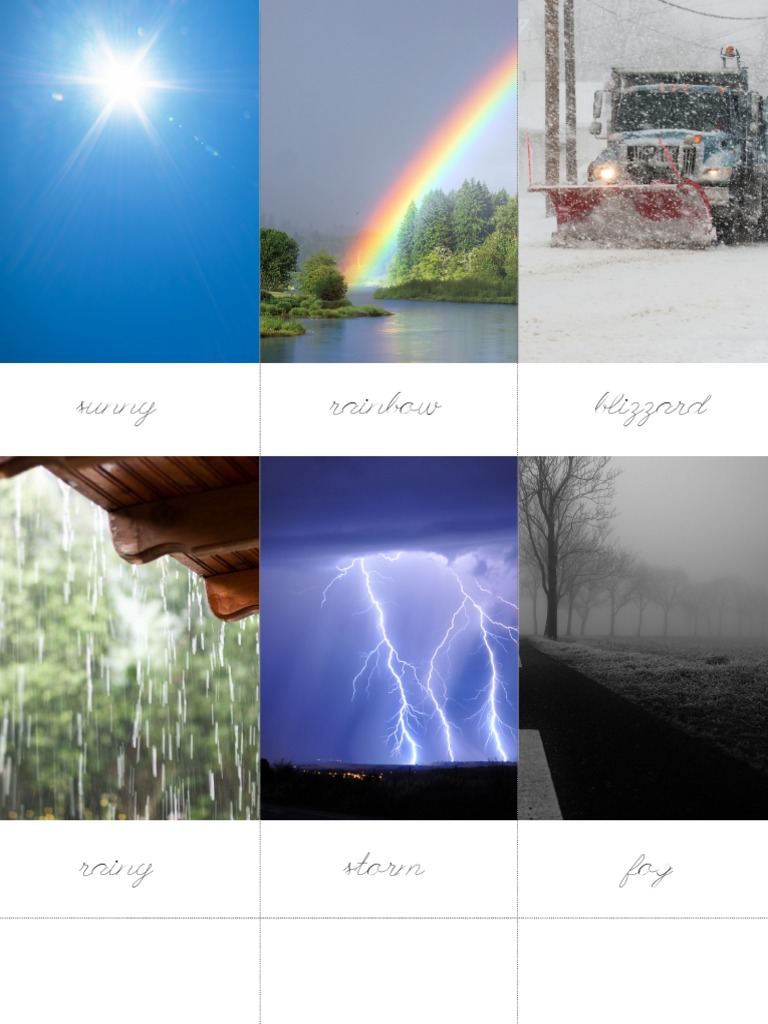 (Cursive) Weather 3 Part Card Montessori | PDF