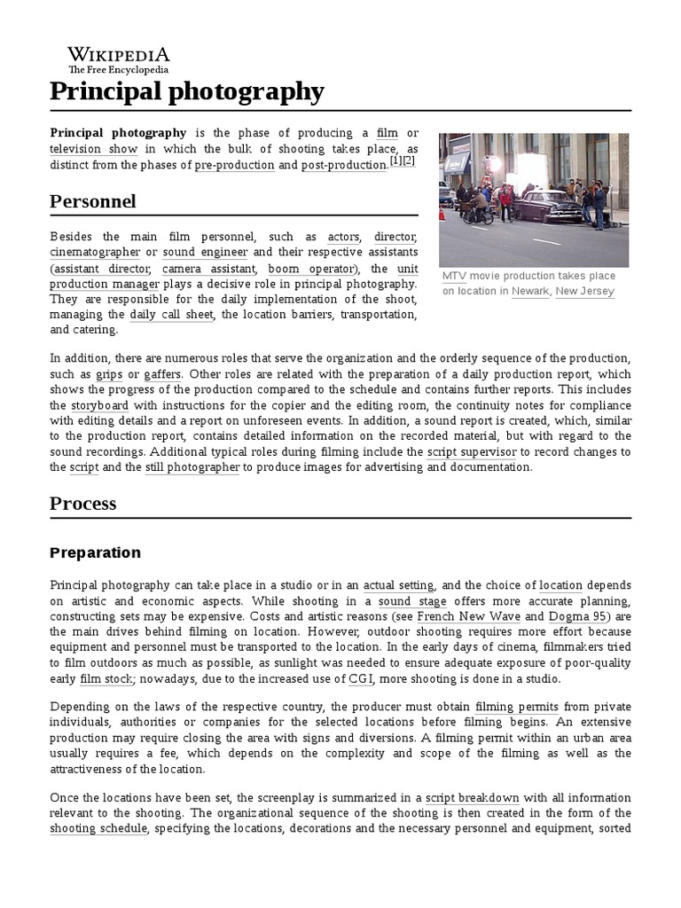 Principal Photography | PDF