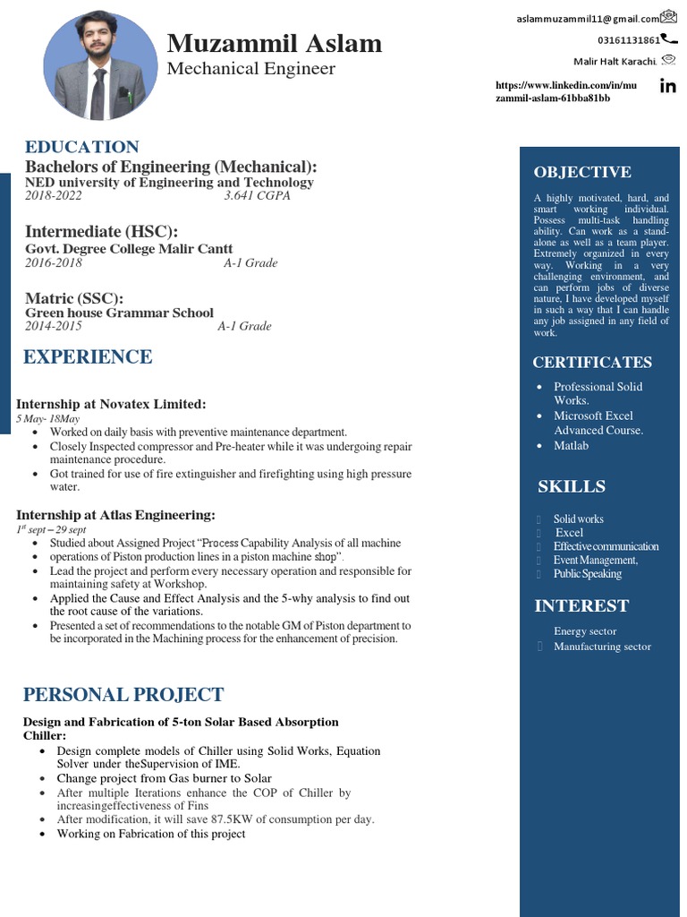 Resume Muzammil | PDF | Engineering | Physical Sciences