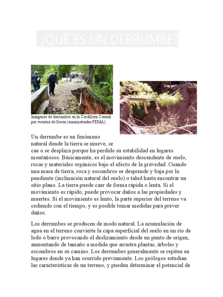 Prevención y manejo de derrumbes | PDF | Tierra | Barro