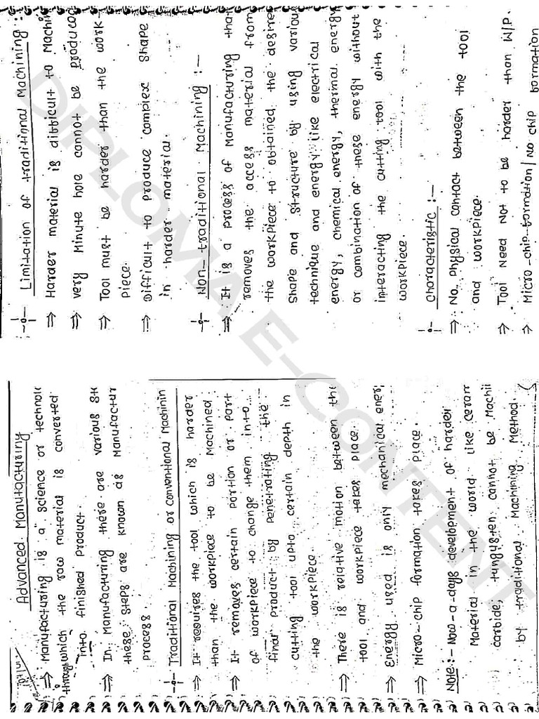 Advance Manufacturing Processes Notes . | PDF