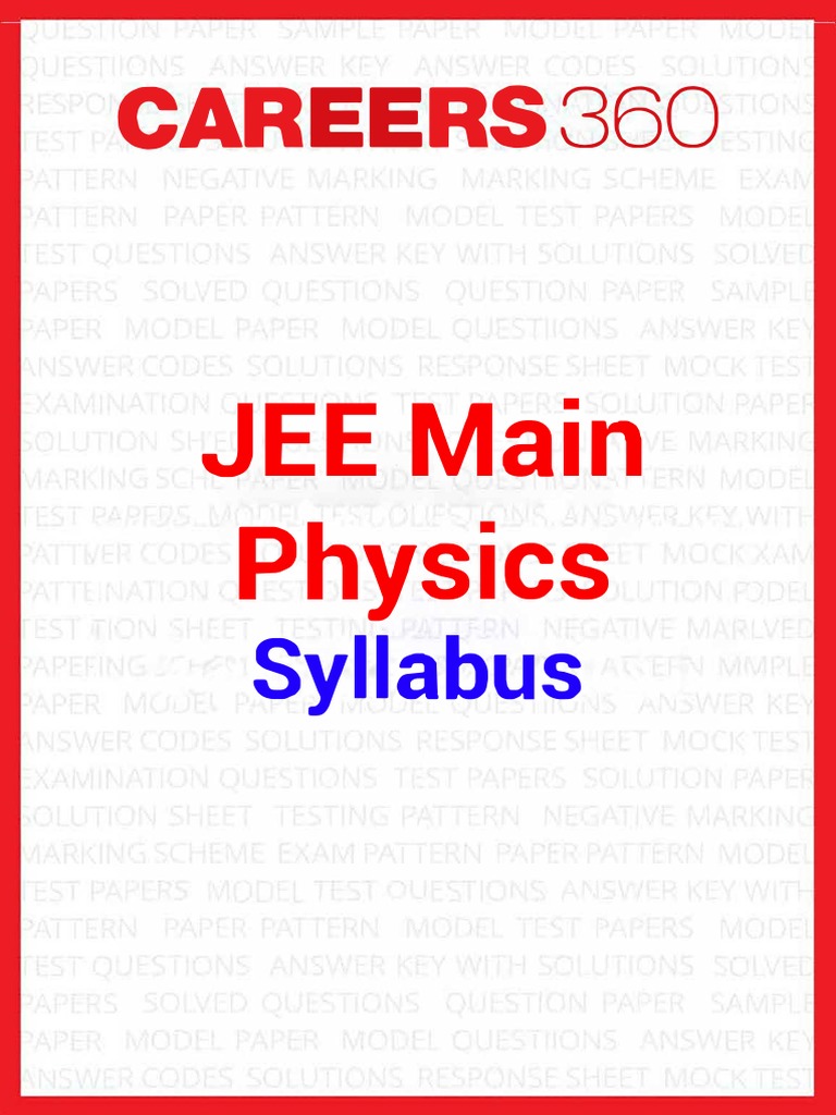 JEE Main Physics Syllabus Ebook | PDF