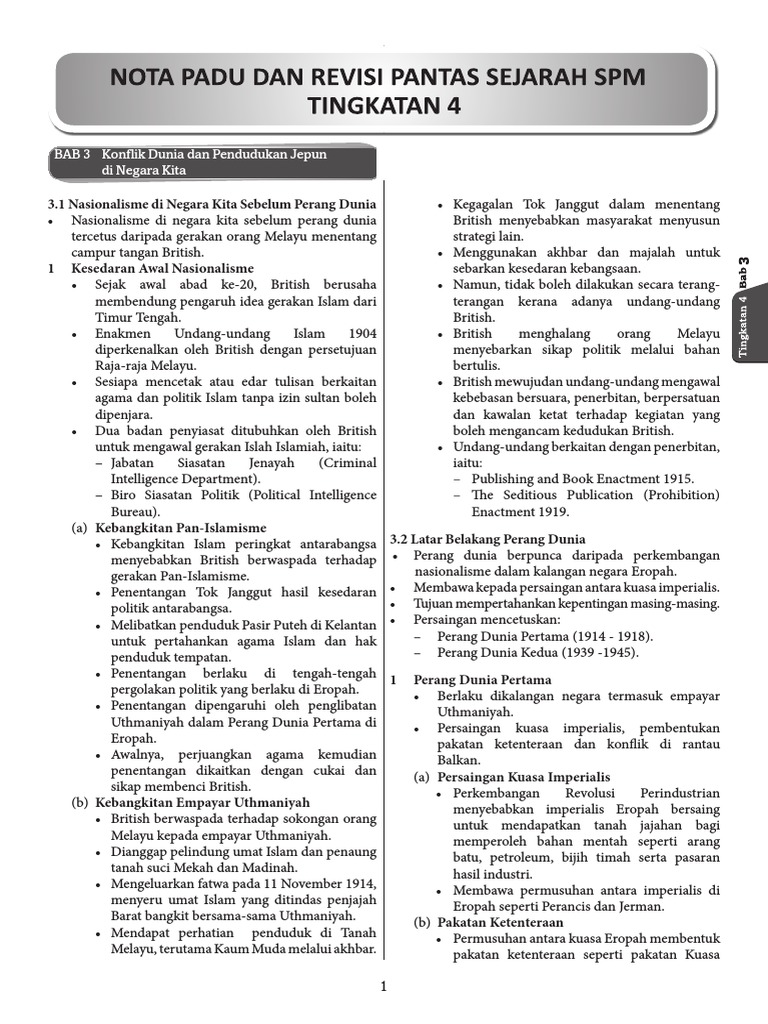 Topikal Bab 3 (Form 4) | PDF
