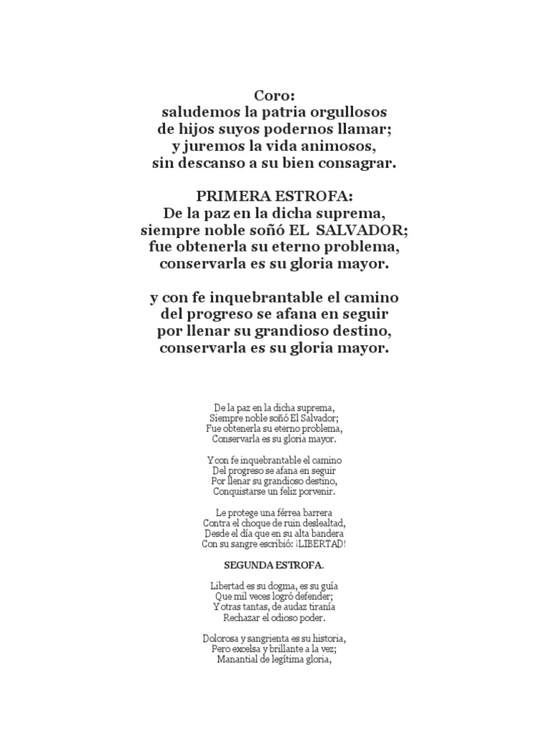 Himno Nacional de EL SALVADOR | PDF