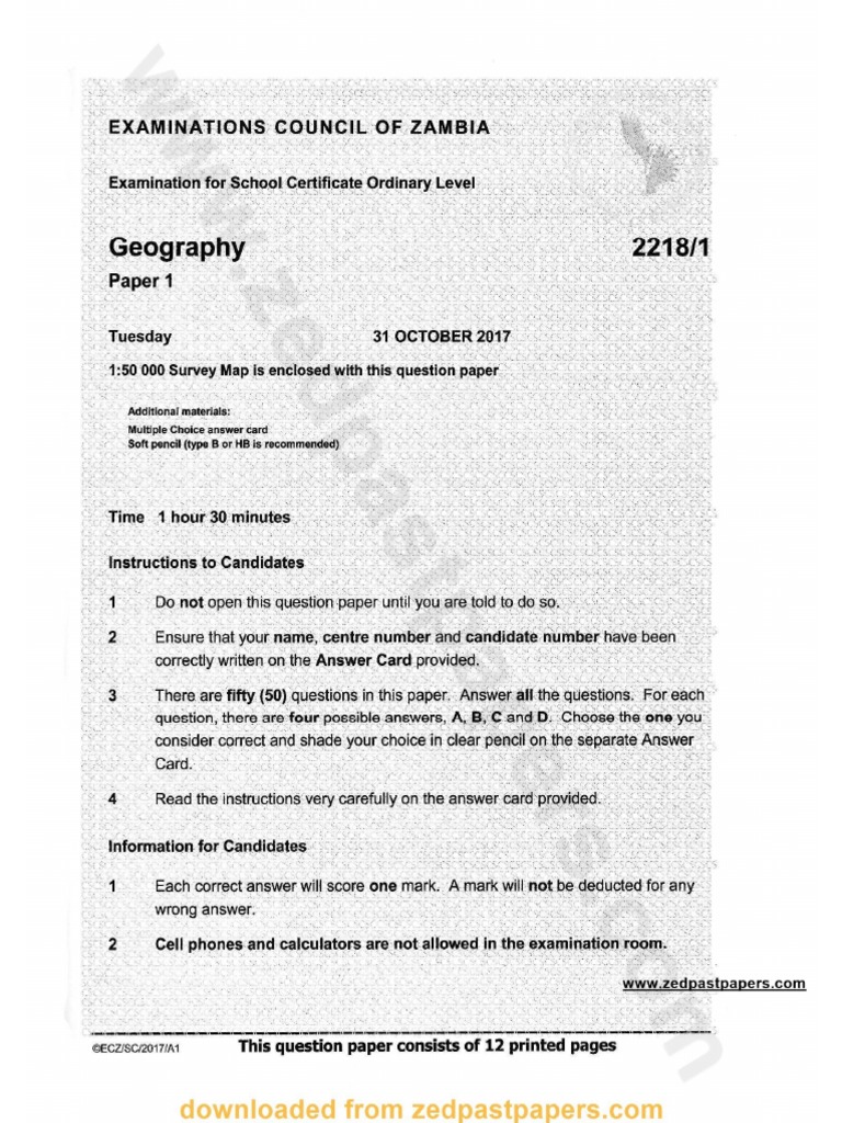 g12 Geography p1 2017 | PDF