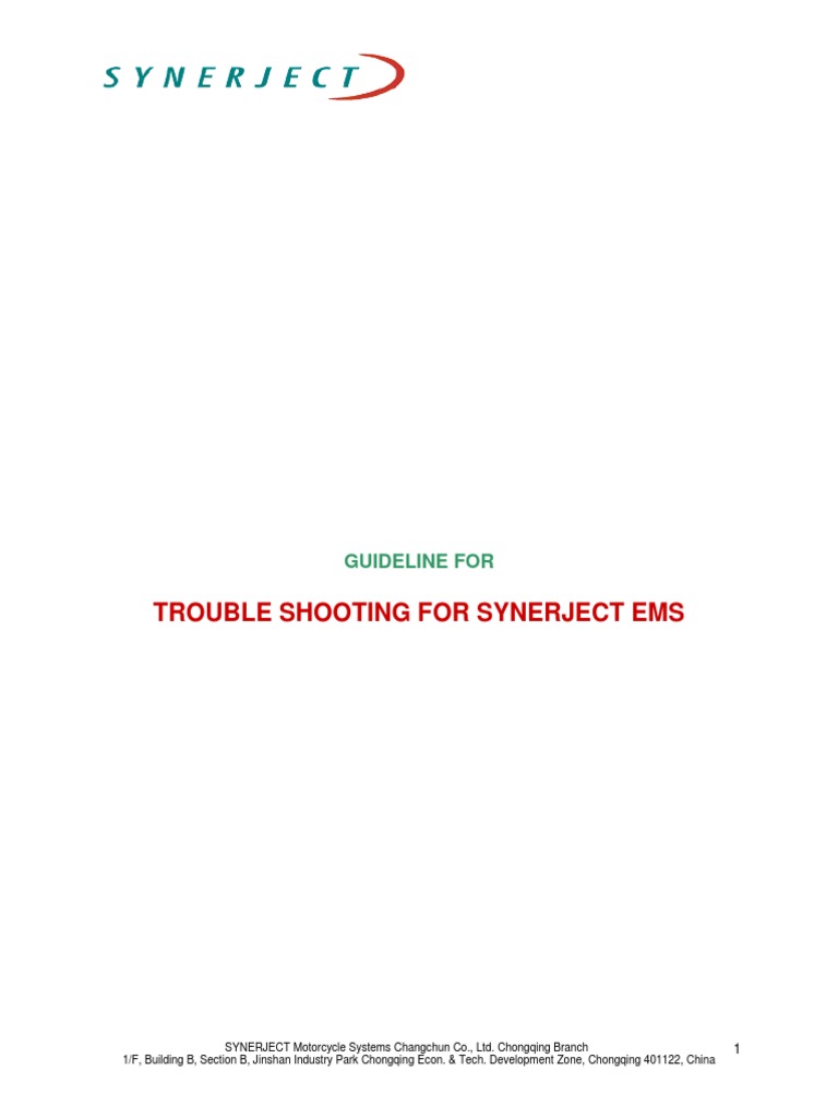 Synerject EMS Injection Trouble Shooting ENG | PDF