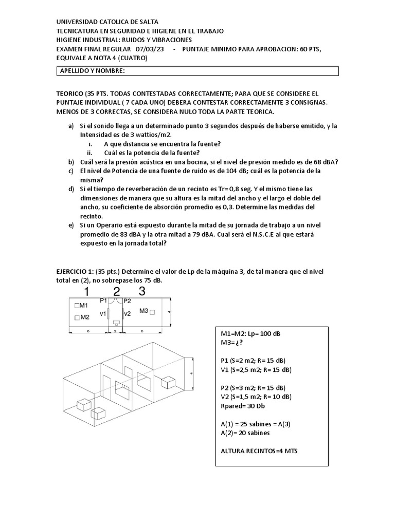 Final 2do Turno REGULAR | PDF | Decibel | Metrología