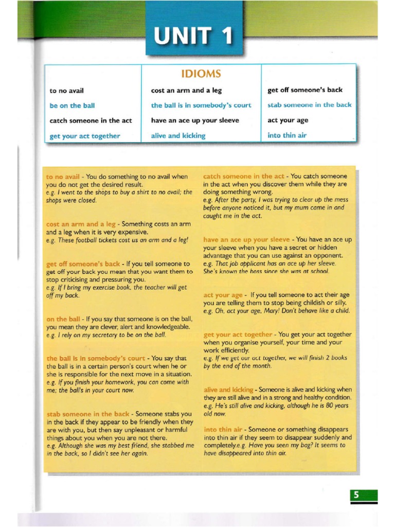 Illustrated_Idioms_ Unit 1 | PDF