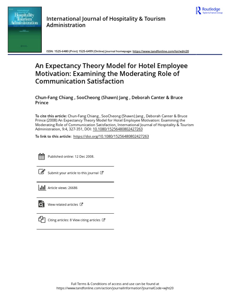 An Expectancy Theory Model For Hotel Employee Motivation Examining The ...