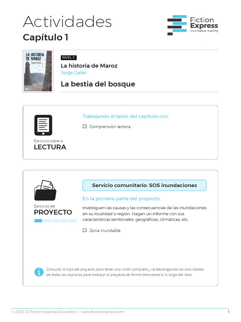 Actividades La Historia de Maroz Capitulo 1 | PDF