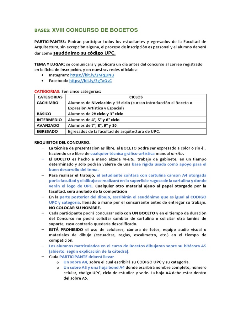 BASES - XVIII CONCURSO DE BOCETOS - 17jun | PDF | Dibujo