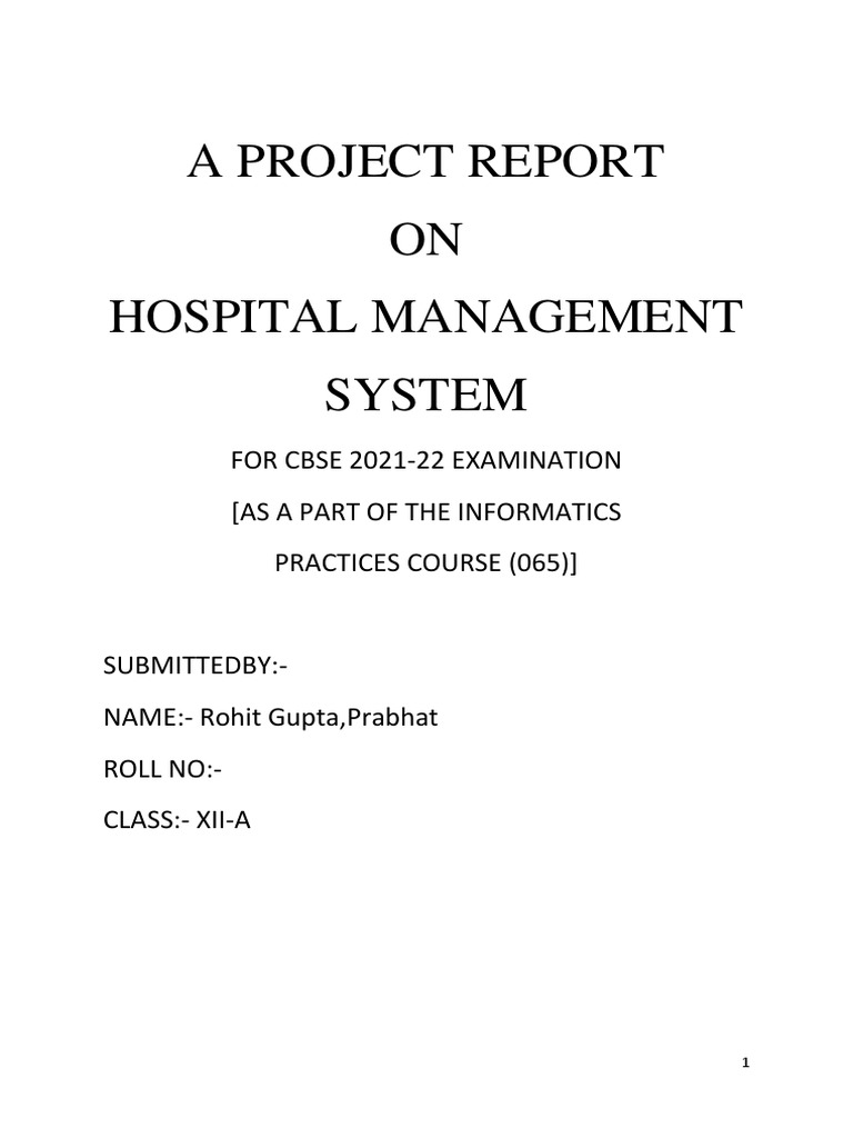 Project Report (HMS) | PDF