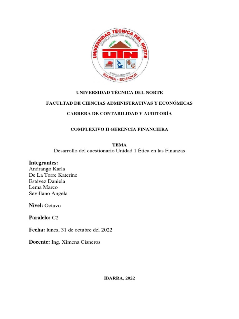 Ética Financiera: Cuestionario y Análisis | PDF