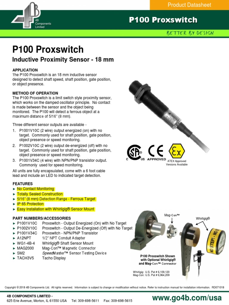 p100 Proxswitch | PDF