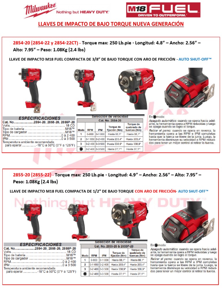 Guía Técnica - Llaves de Impacto Milwaukee | PDF