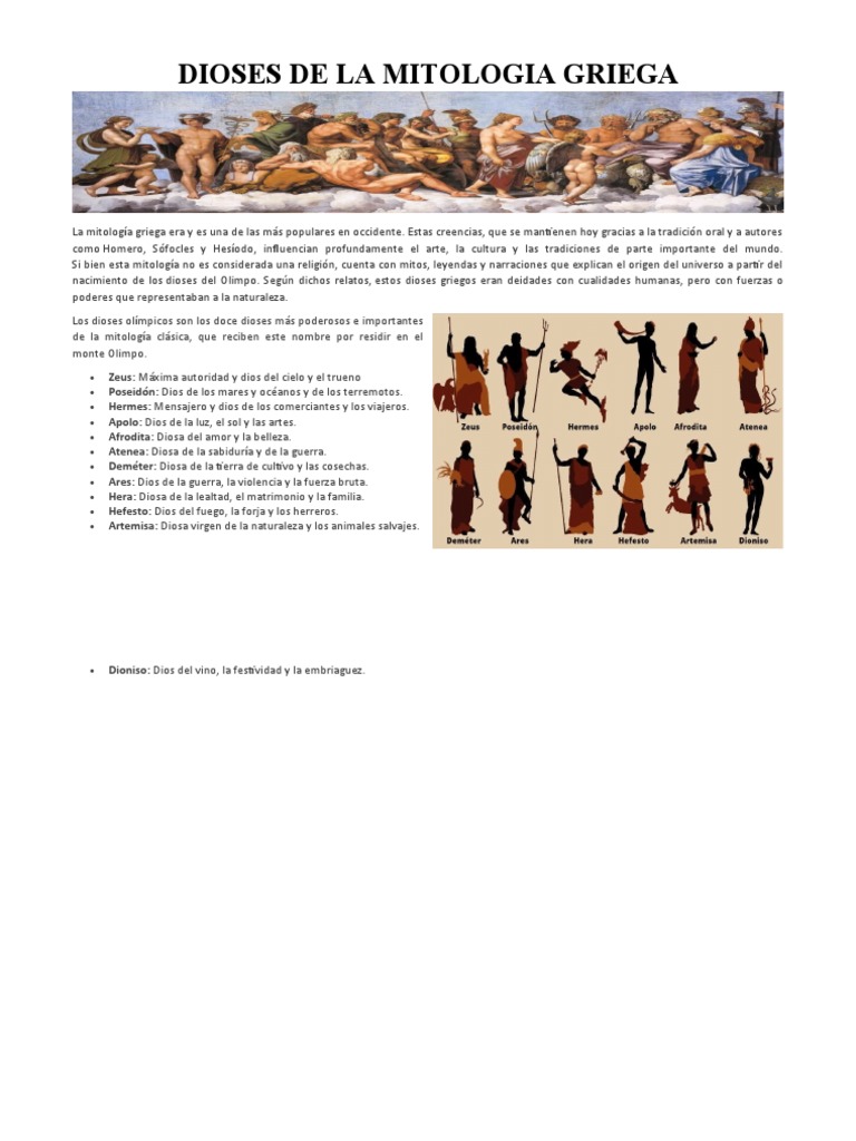 Dioses de La Mitologia Griega | PDF