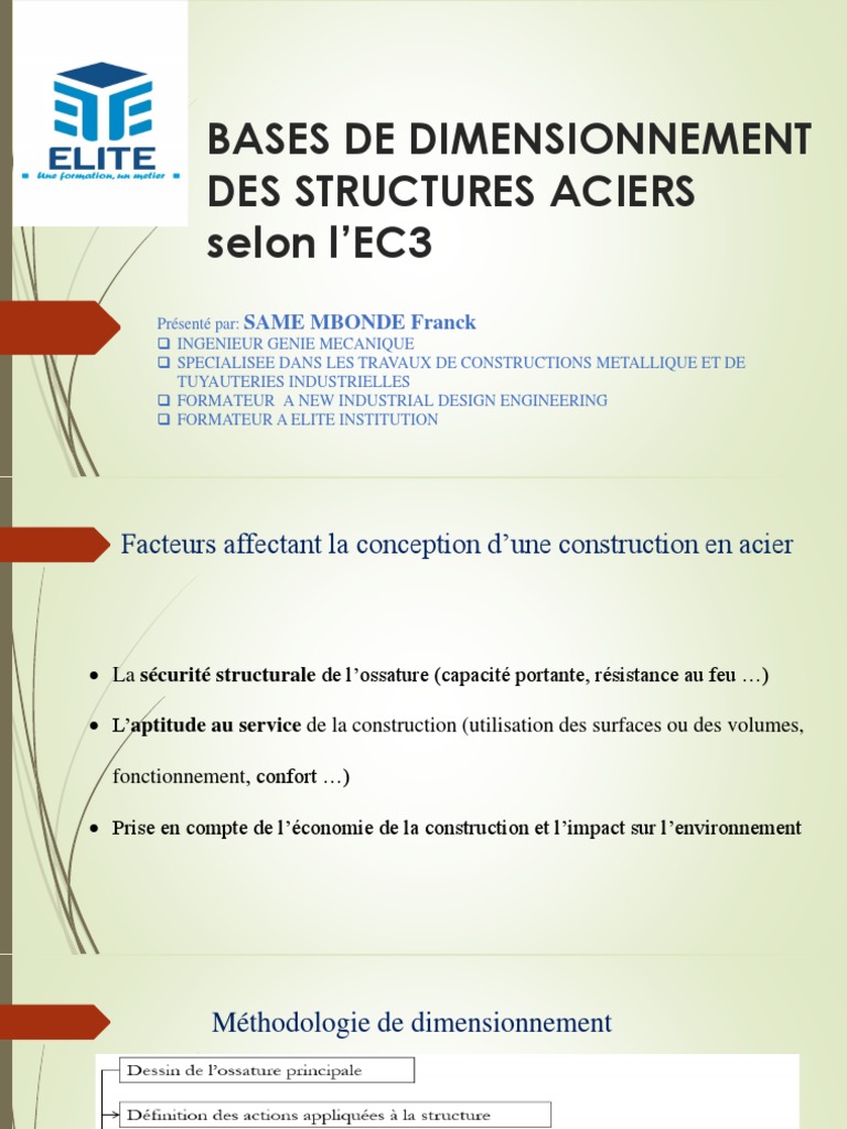 Dimensionnement des structures acier EC3 | PDF | Résistance des ...