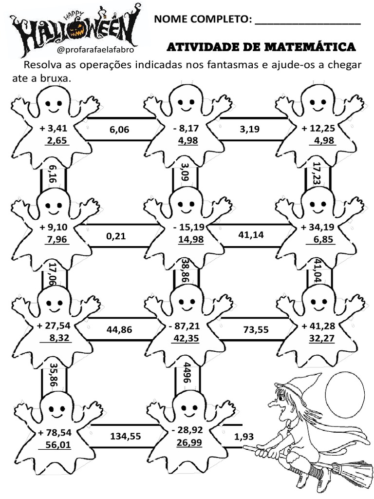 Atividades Matemáticas de Halloween | PDF