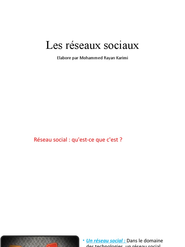Les Réseaux Sociaux | PDF