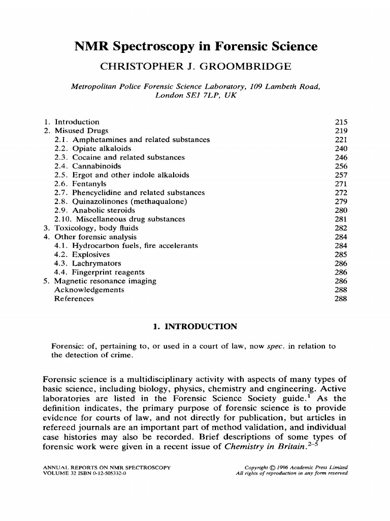 NMR in Forensic Science-Main | PDF | Gas Chromatography–Mass ...