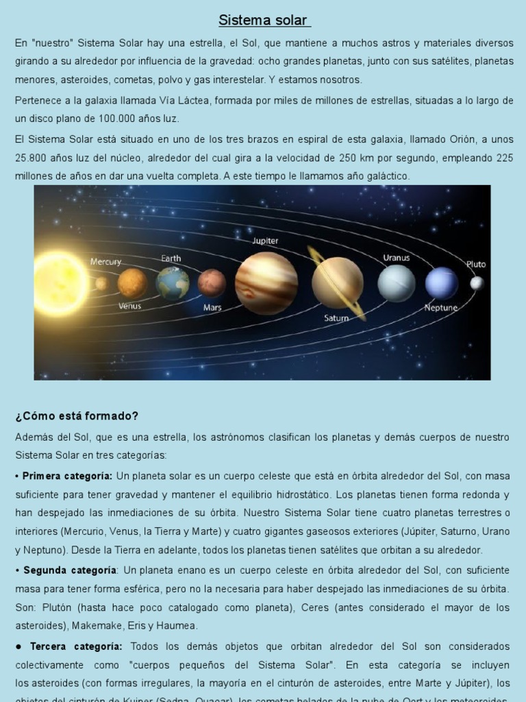 Sistema Solar | Descargar gratis PDF | Sistema solar | Planetas