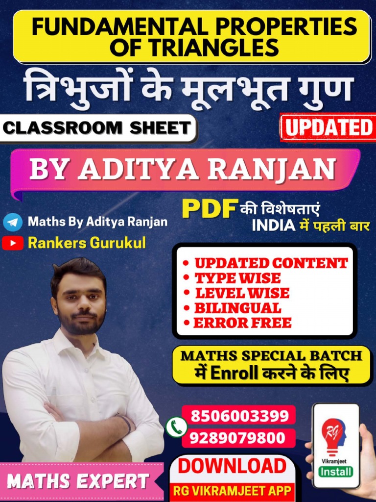 fundamentals of triangle csheet | PDF | Triangle | Elementary Mathematics