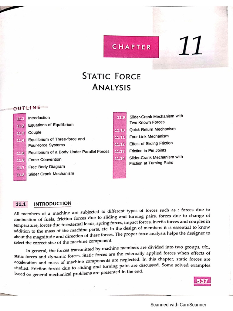 static force analysis | PDF