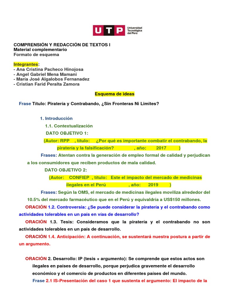 Formato de esquema y texto | PDF | Perú | Infracción de copyright