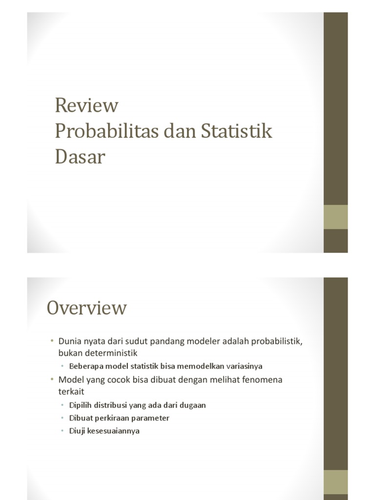 Review Probabilitas Dan Statistik Dasar | PDF